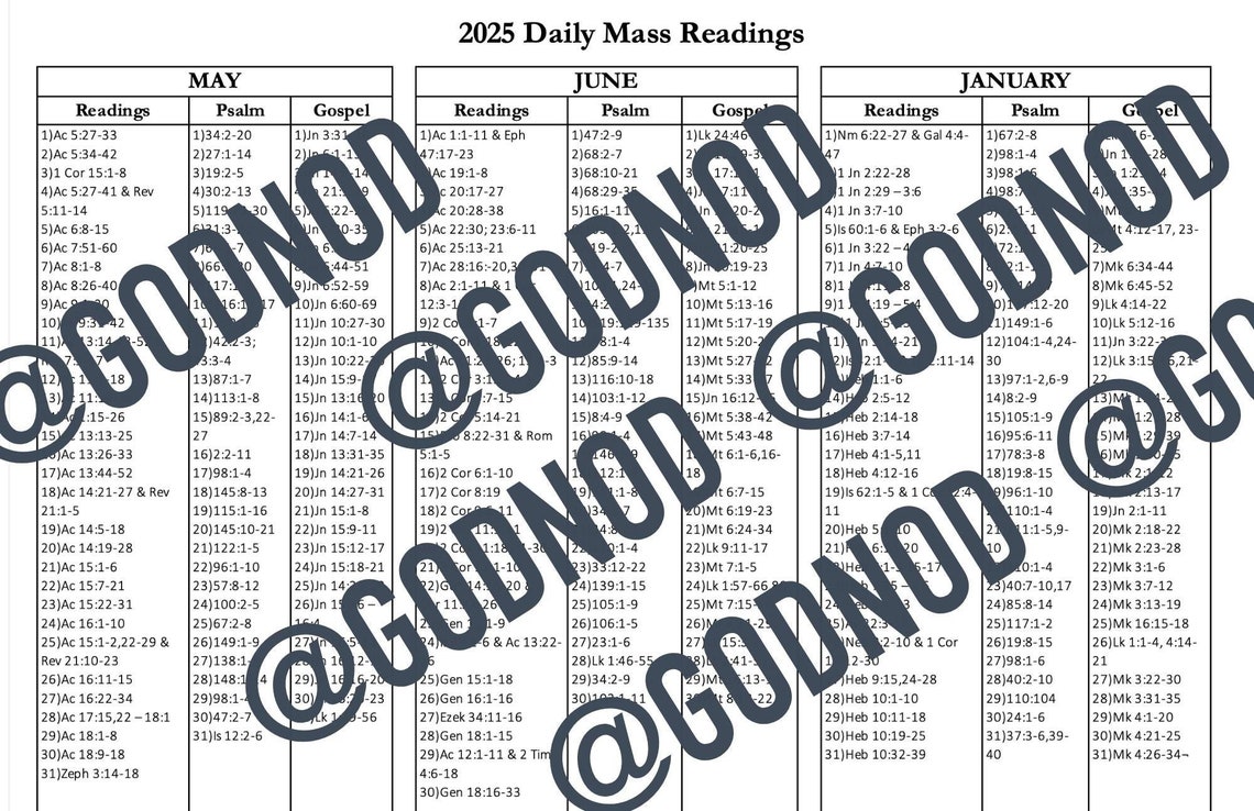 2025 Daily Mass Readings - Etsy