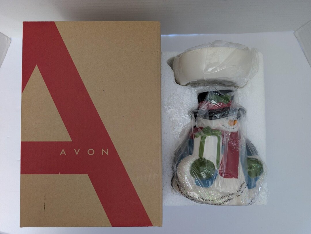 Avon Snowman Reed Diffuser Evergreen Scent Holiday Collectible With Box ...