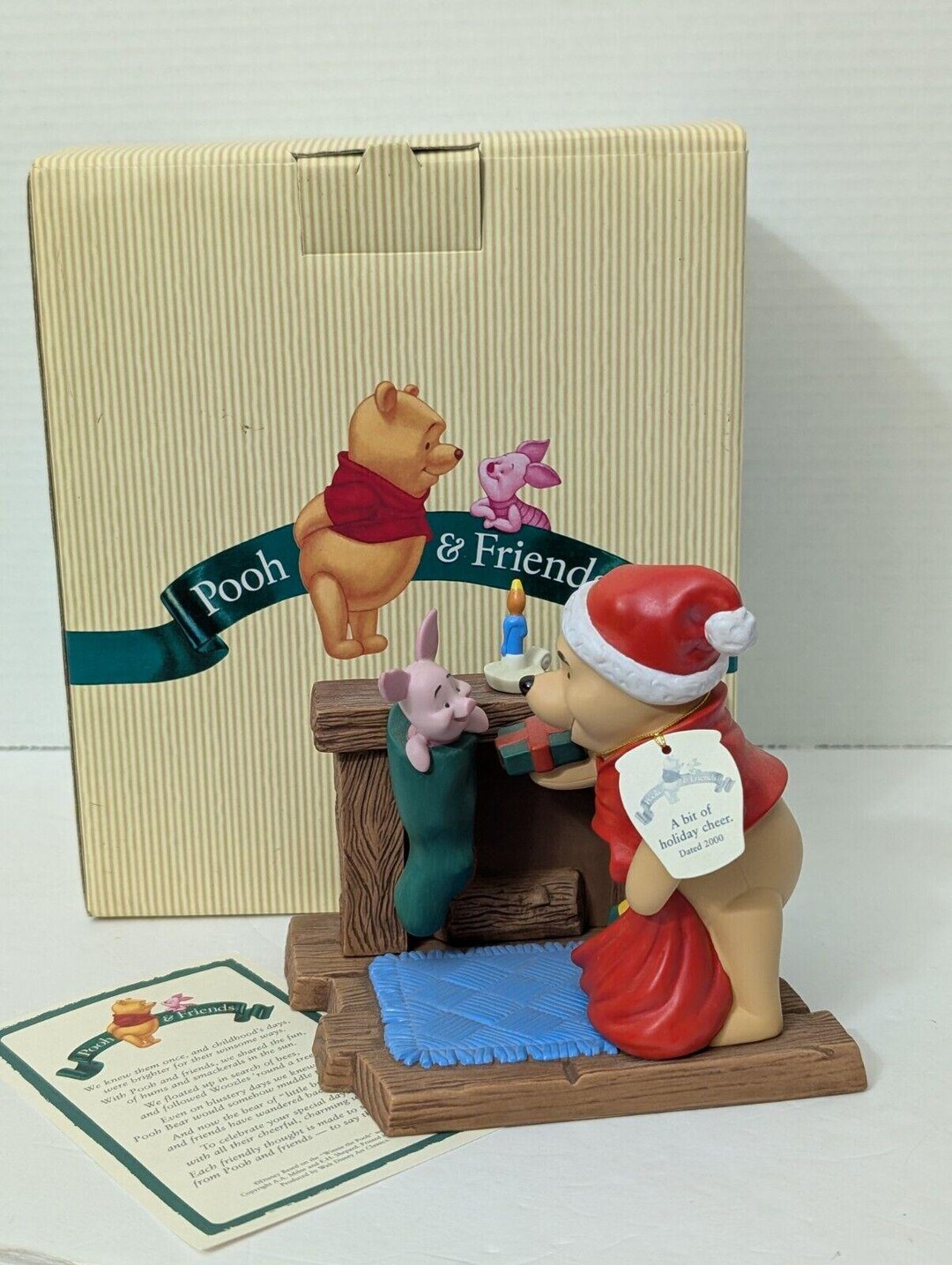 2000 Disney Winnie the Pooh A Bit of Holiday Cheer Piglet and Pooh Bear ...