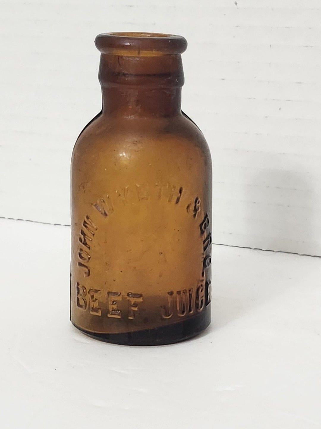 Antique John Wyeth & Bro. Amber Beef Juice Bottle Embossed ...