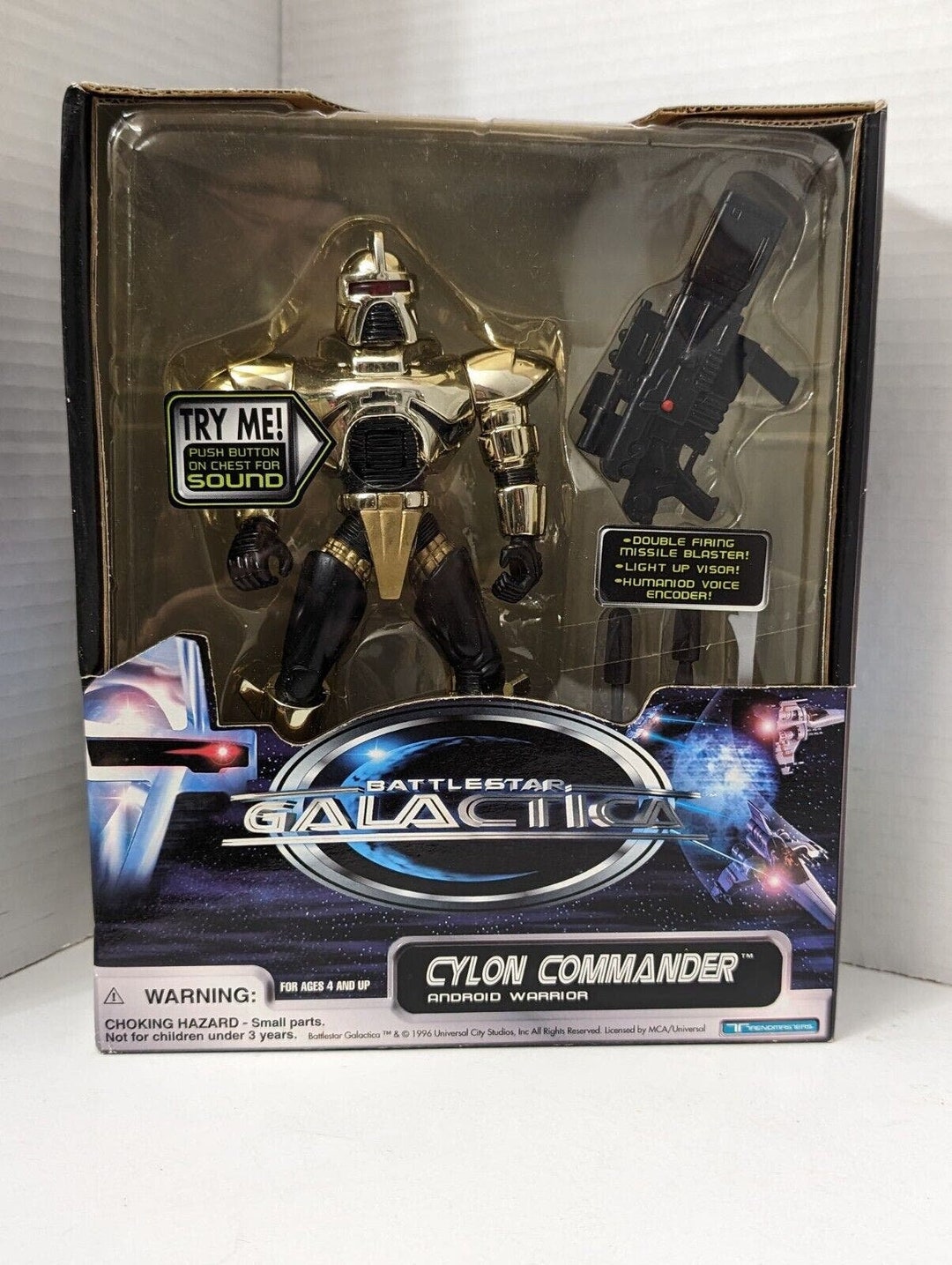 1996 Trendmasters Battlestar Galactica Gold Cylon Commander Android ...