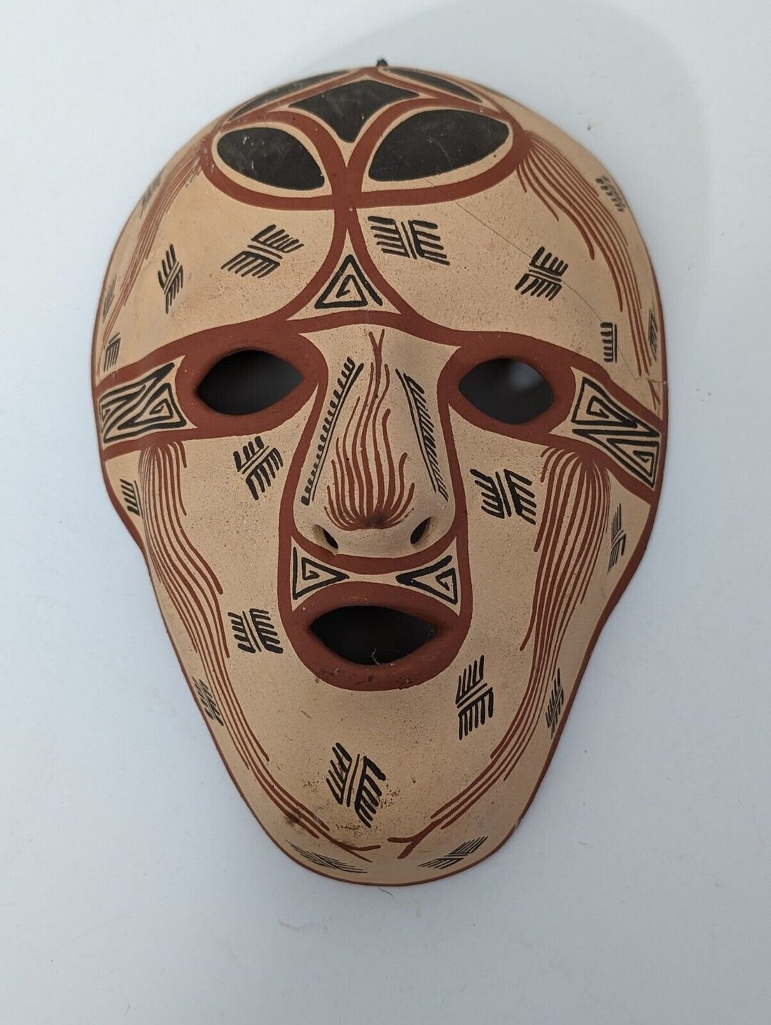 Vintage Clay Venezuelan Signed Pottery Mask - Etsy