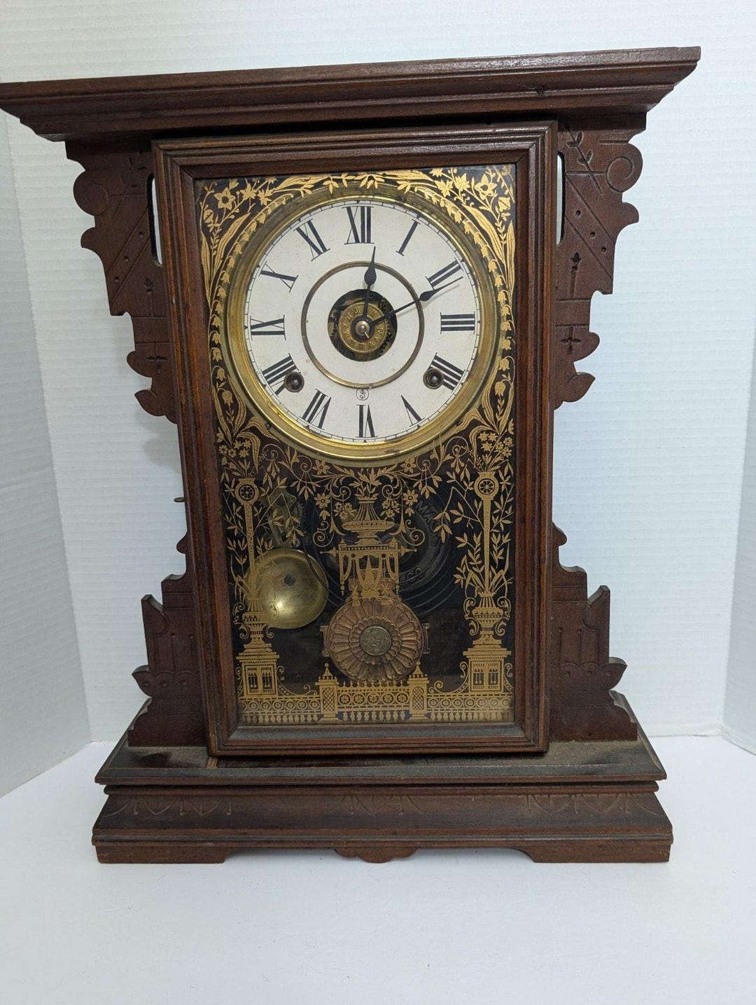 Antique Seth Thomas Eclipse 8-day Mantel Clock With Pendulum and Key ...