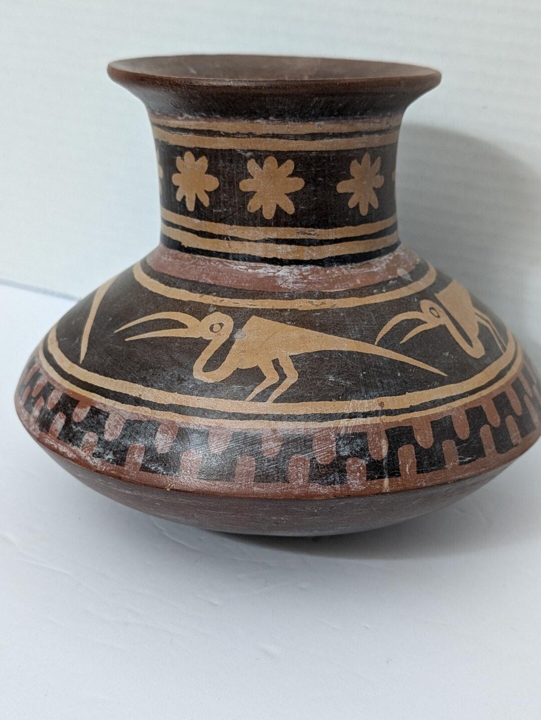 Vintage Ecuadorian Pottery Vase Featuring Birds Bowl Shaped Bottom - Etsy