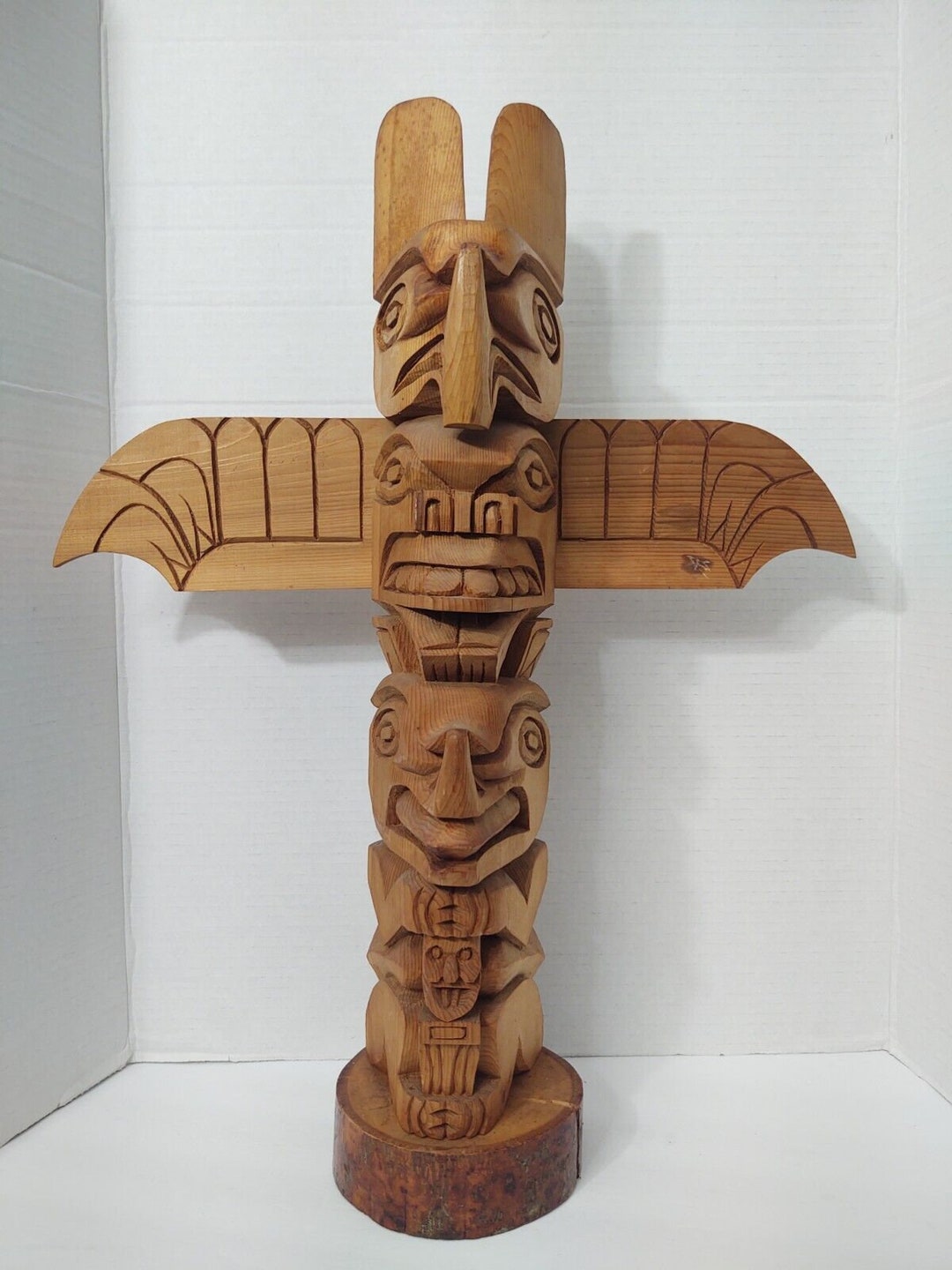 Huge Hand Carved Totem by Henry Peltier - Etsy