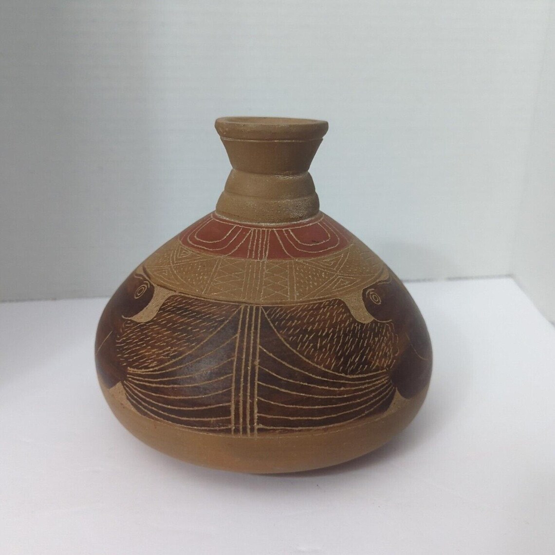 Vintage 2002 Ecuadorian Pottery Vase - Etsy