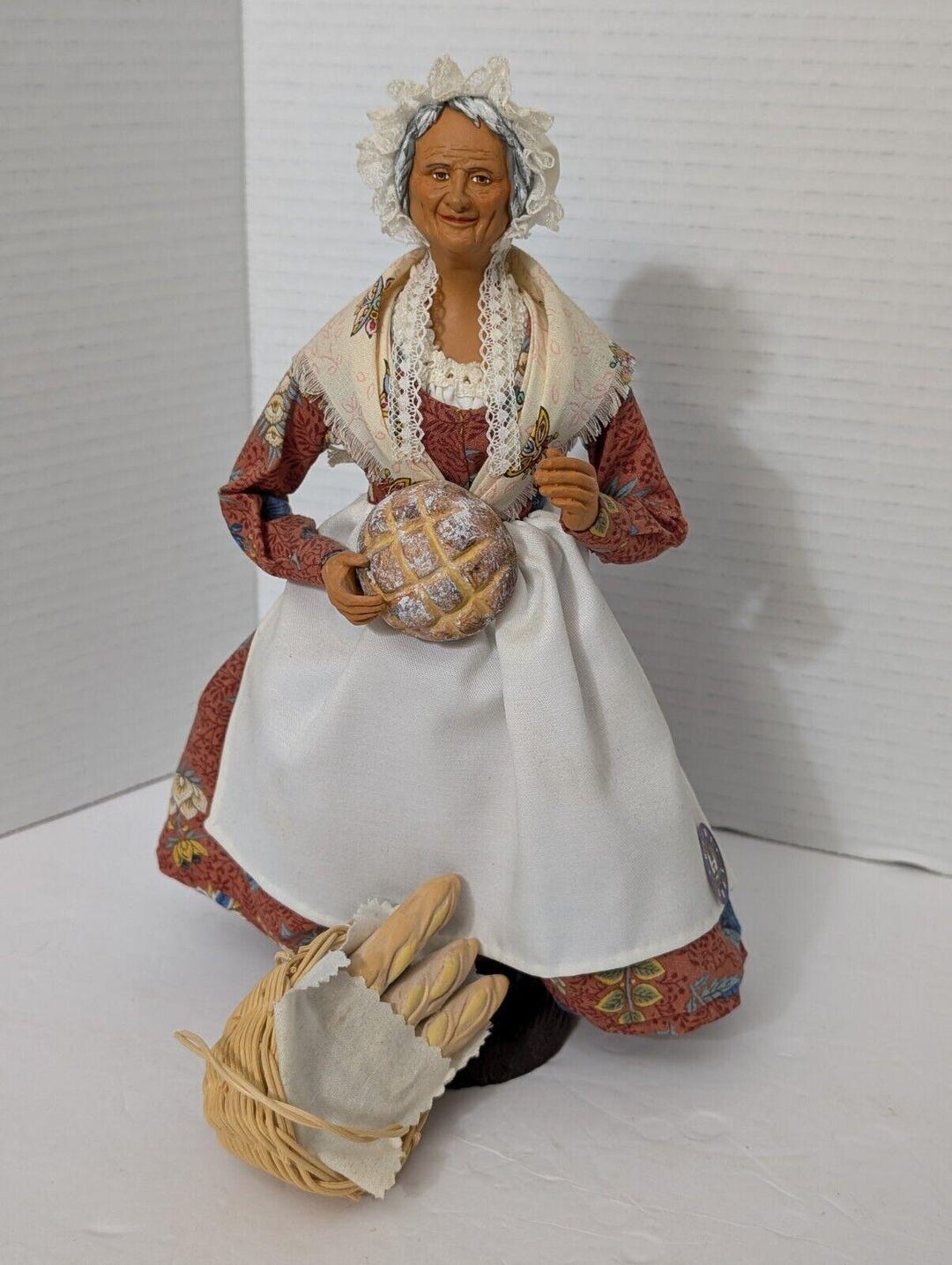 Vintage French Santon Detailed Clay Doll With Bread - Etsy