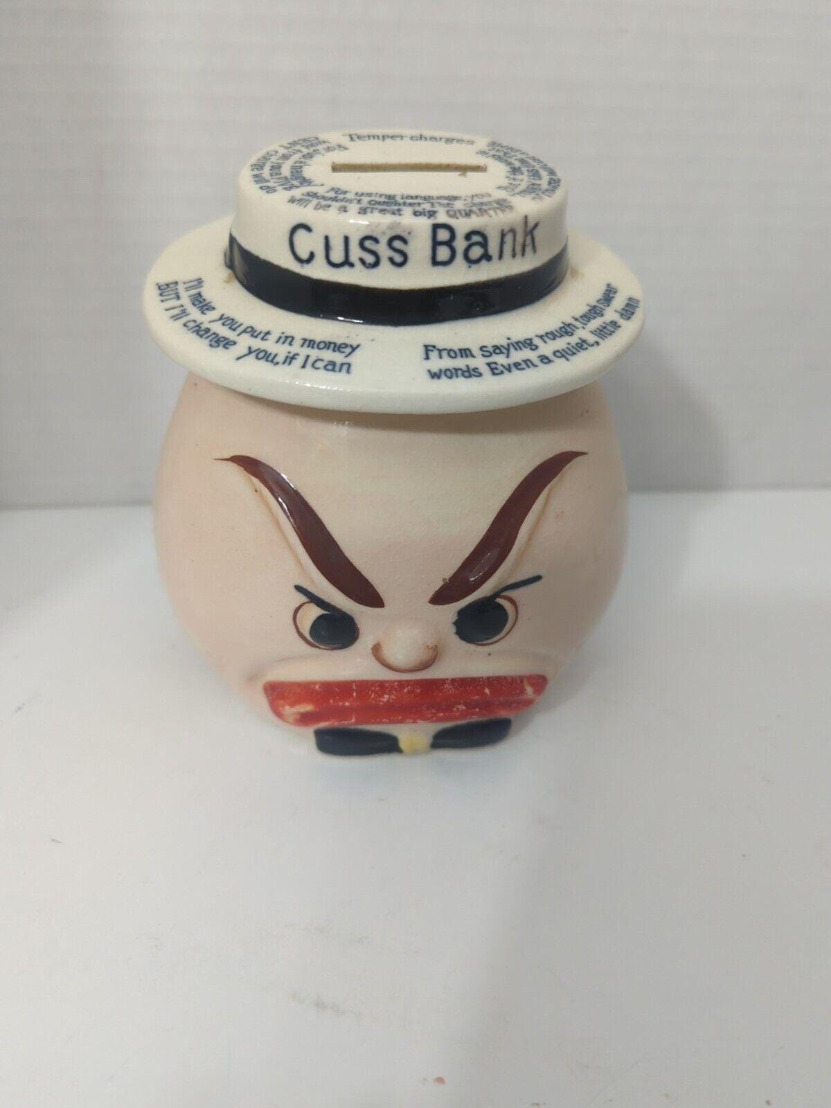 Vintage Angry Man With Hat Frown Cuss Bank Temper Charges Ceramic Made ...