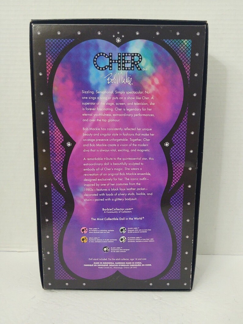 Rare 2007 80S Cher: Turn Back Time Bob Mackie Black Label Barbie K7903 ...