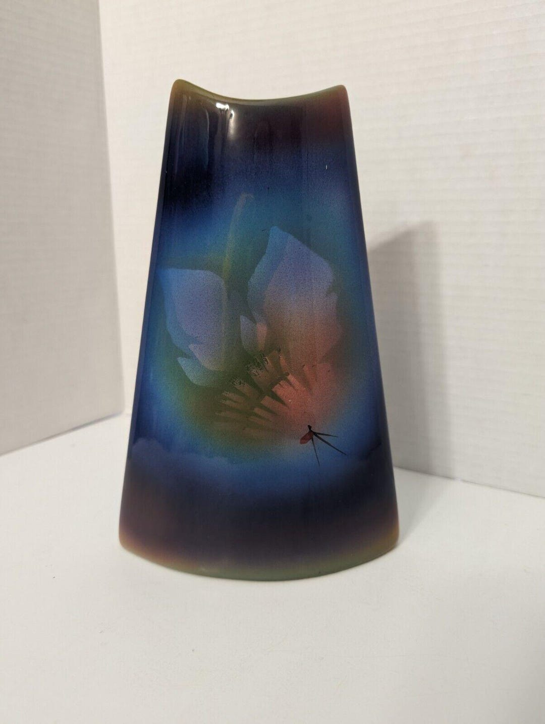 Vintage 1980's Tall Blue Judith Stiles Studio Art Pottery Vase 9 1/4 ...