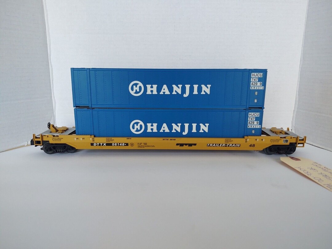 MTH Train Husky Stack Car Hanjin Containers 20-95004 O Gauge - Etsy