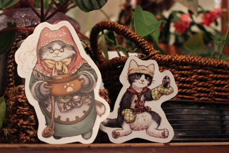 Meowscular Chef & Two Sous-chefs Stickers/magnets - Etsy