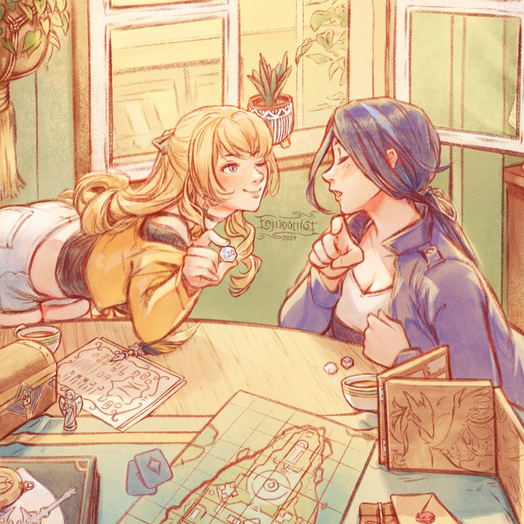 Navia and Clorinde Play Dnd Square Print (genshin Impact) - Etsy