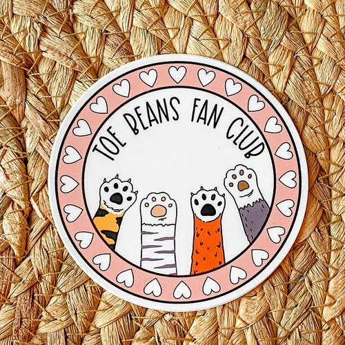 Team Toe Beans Sticker Toe Beans Fan Club Sticker Cat Lover - Etsy