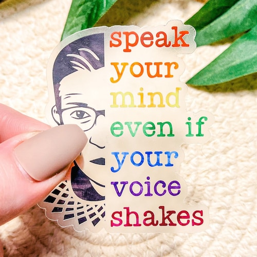 RBG Desk Sign Speak Your Mind Even If Your Voice Shakes Desk - Etsy