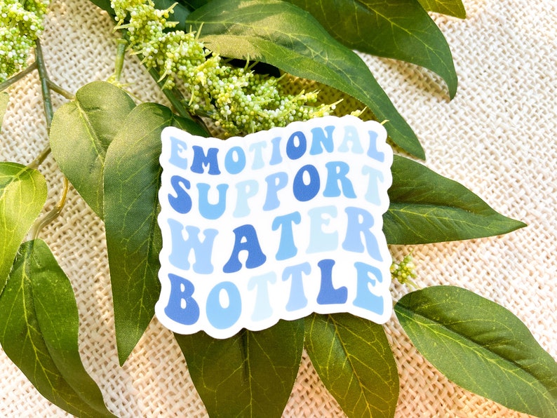 Emotional Support Water Bottle Sticker, Drink Water Sticker, Stay ...