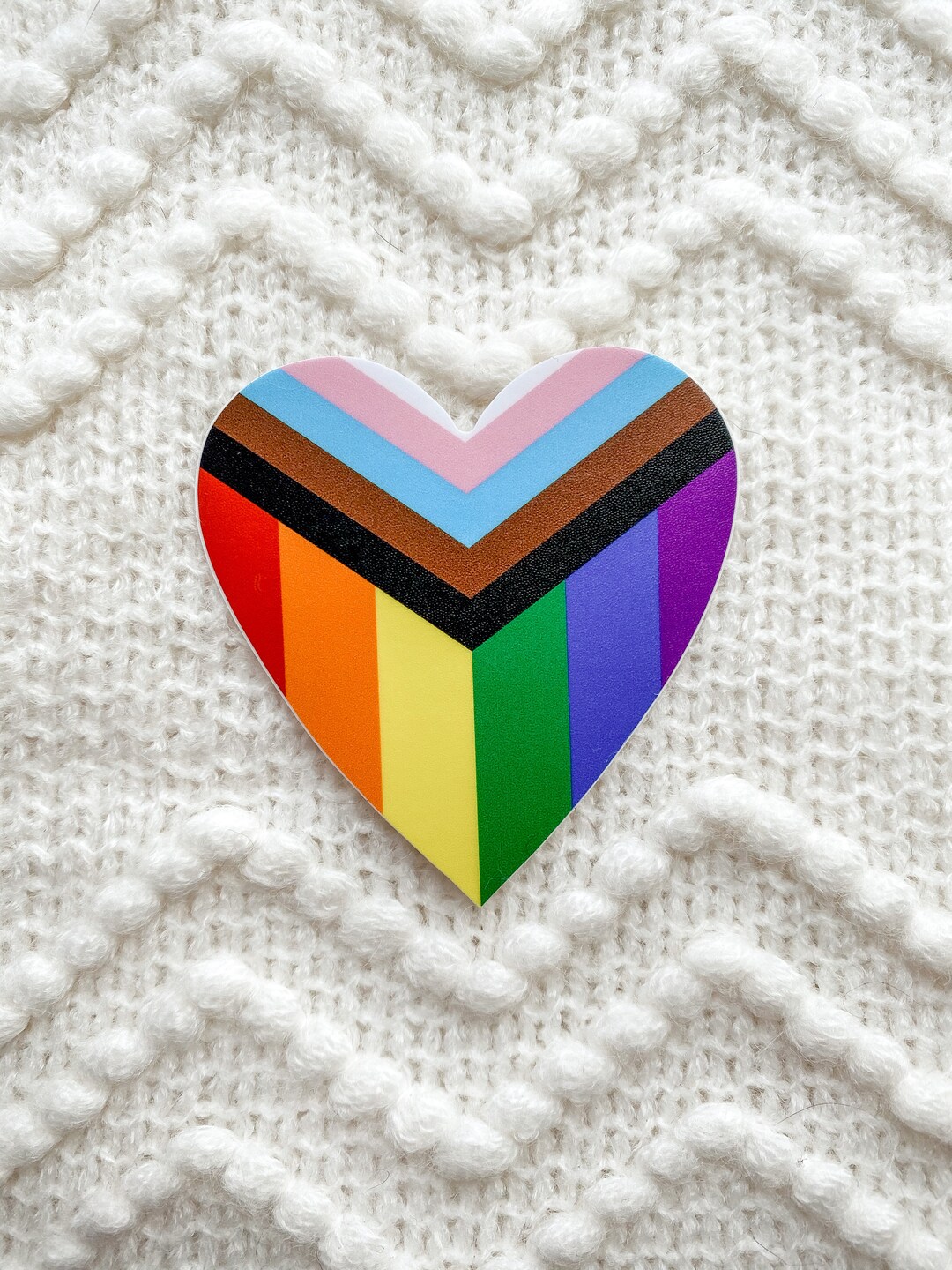 Progressive Pride Flag Heart Sticker, Daniel Quasar Flag Sticker, Gay ...