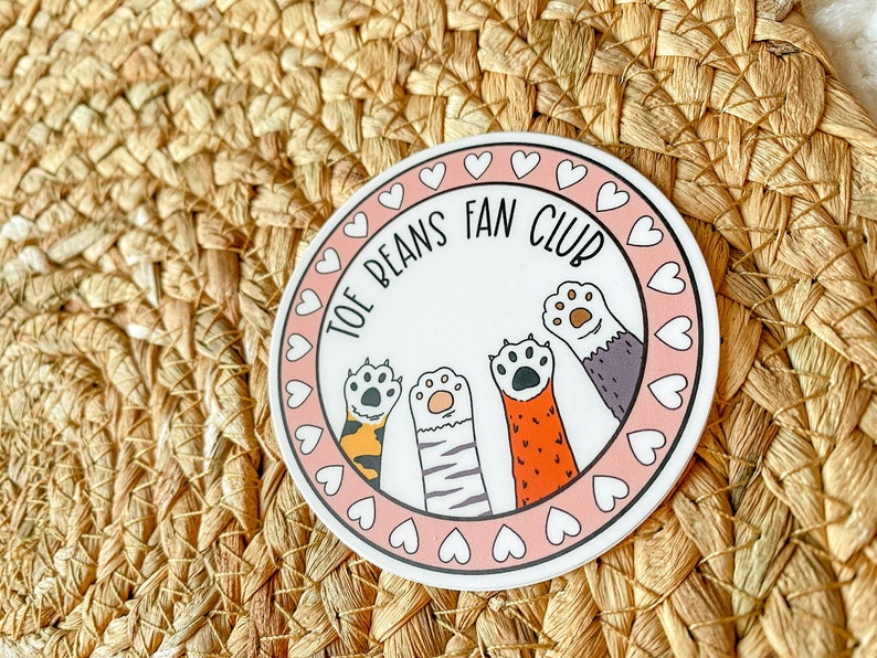 Team Toe Beans Sticker, Toe Beans Fan Club Sticker, Cat Lover Gifts ...