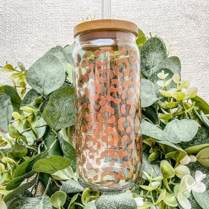 Leopard Glass Can, Cheetah Glass Can, Beer Can Glass, Iced Coffee Glass ...