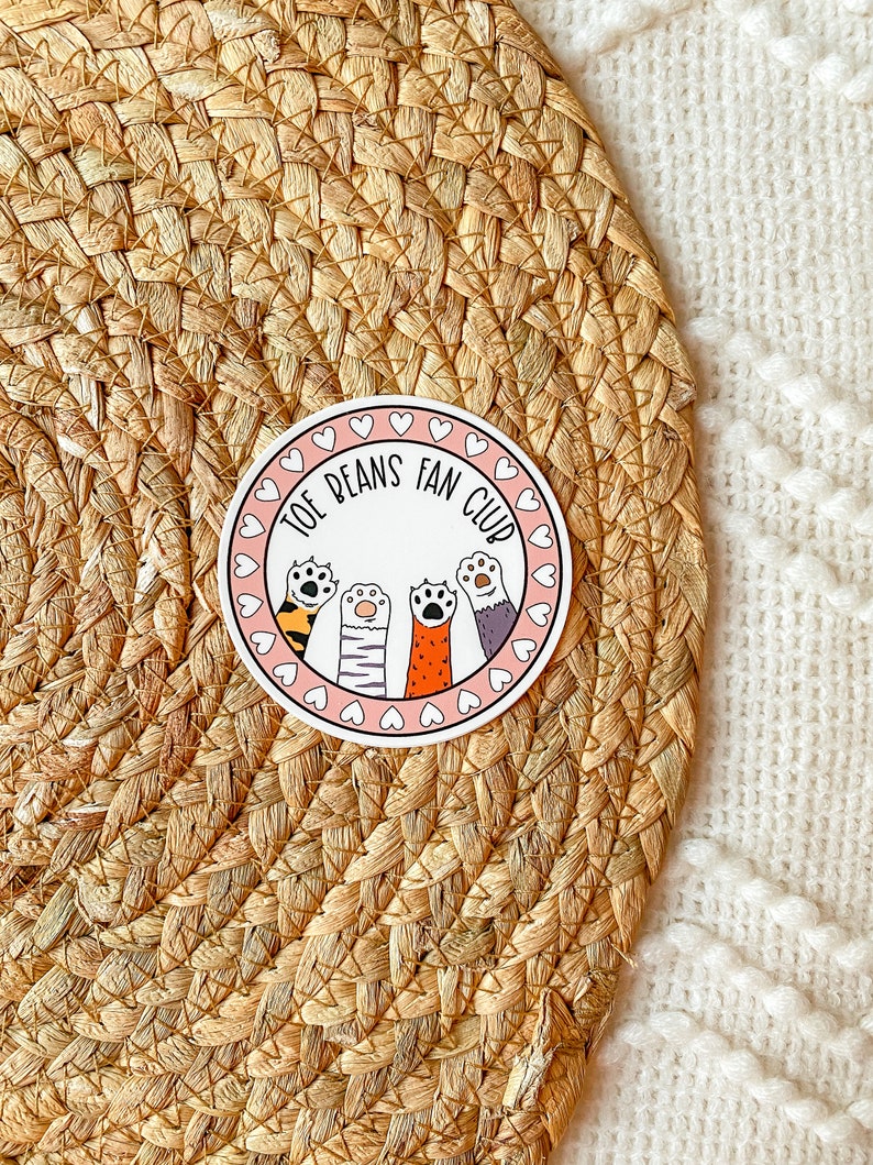 Team Toe Beans Sticker, Toe Beans Fan Club Sticker, Cat Lover Gifts ...