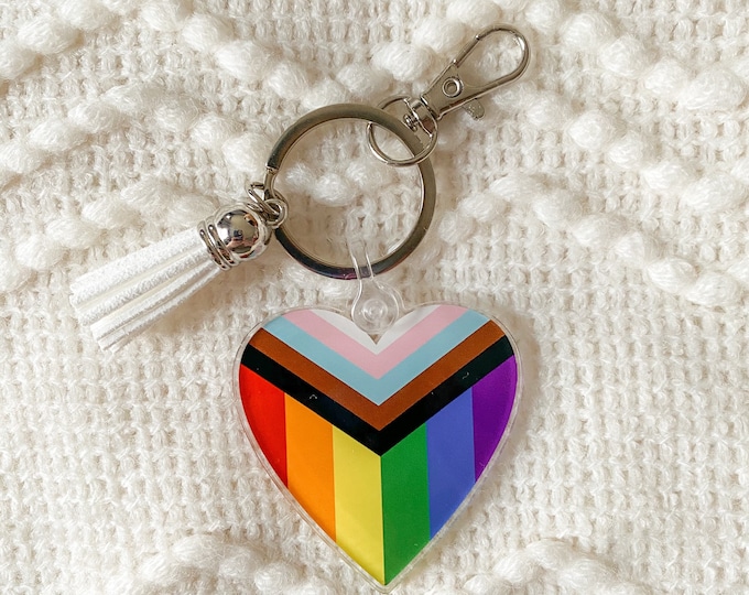 Progressive Pride Flag Keychain Pride Keychain Daniel Quasar - Etsy
