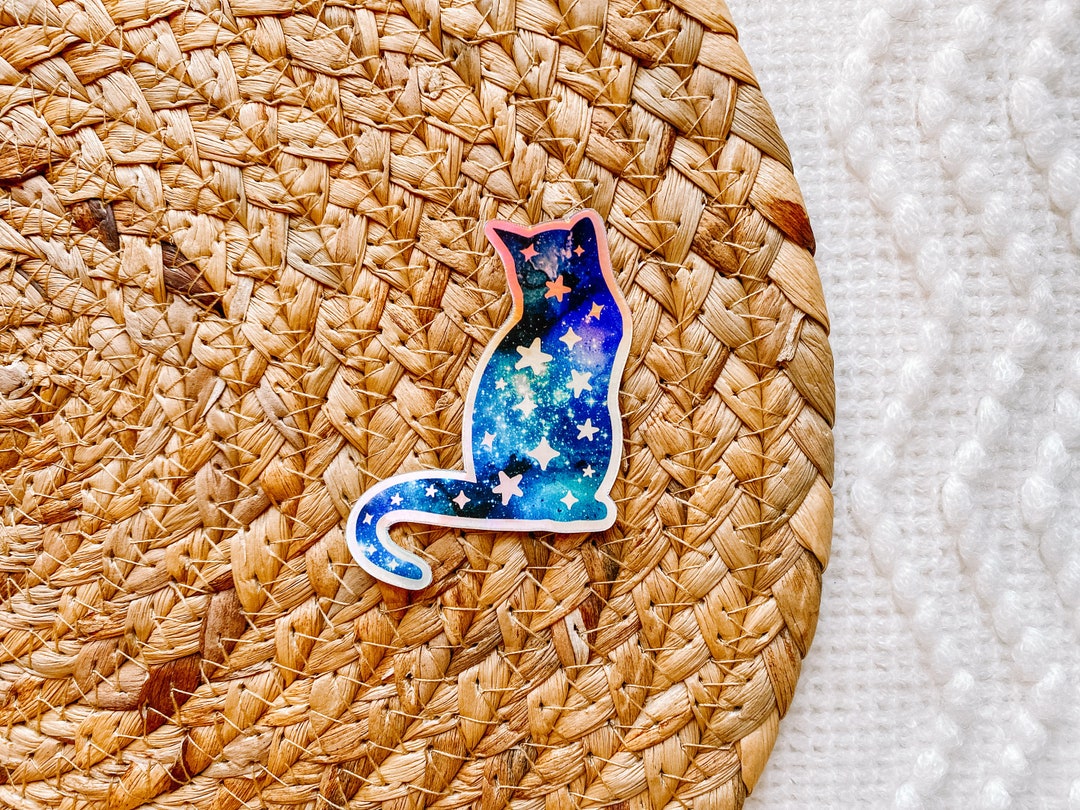 Galaxy Cat Sticker, Cute Cat Stickers, Cat Mom Sticker, Cat Dad Sticker ...