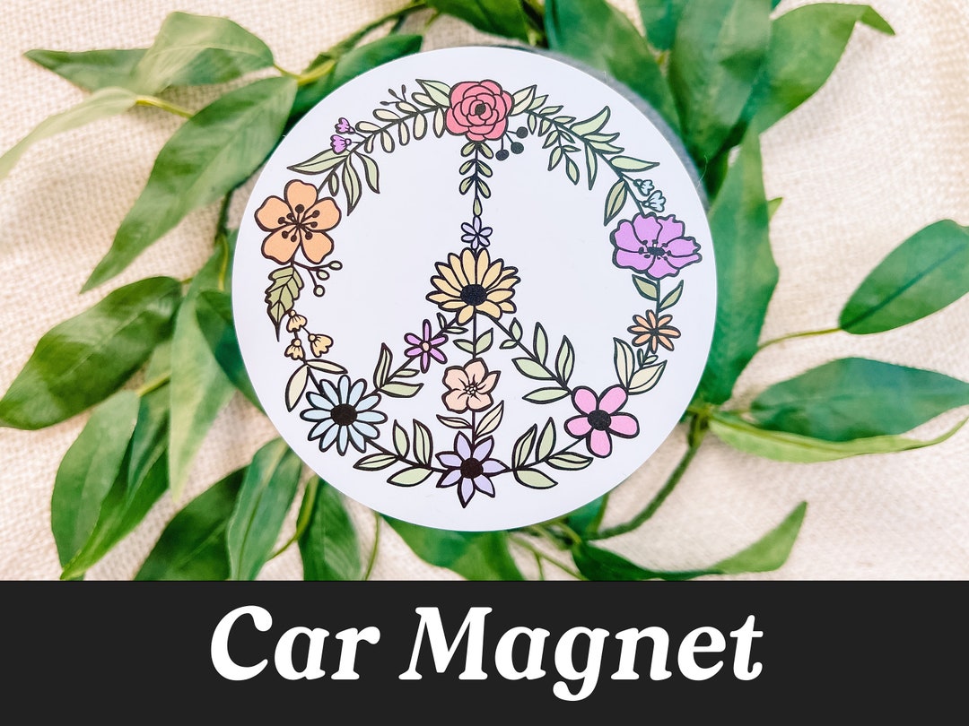 Peace Symbol Car Magnet, Equality Magnet for Car, Peace Magnet, Groovy ...