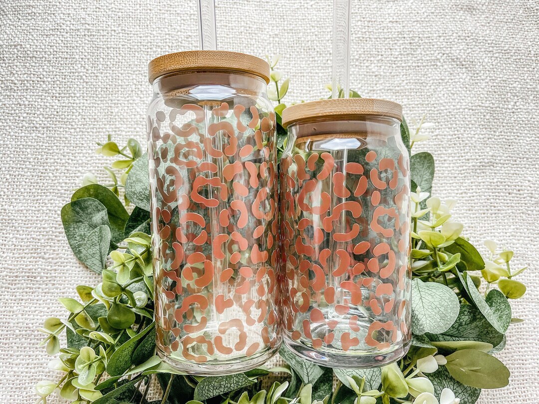 Leopard Glass Can, Cheetah Glass Can, Beer Can Glass, Iced Coffee Glass ...