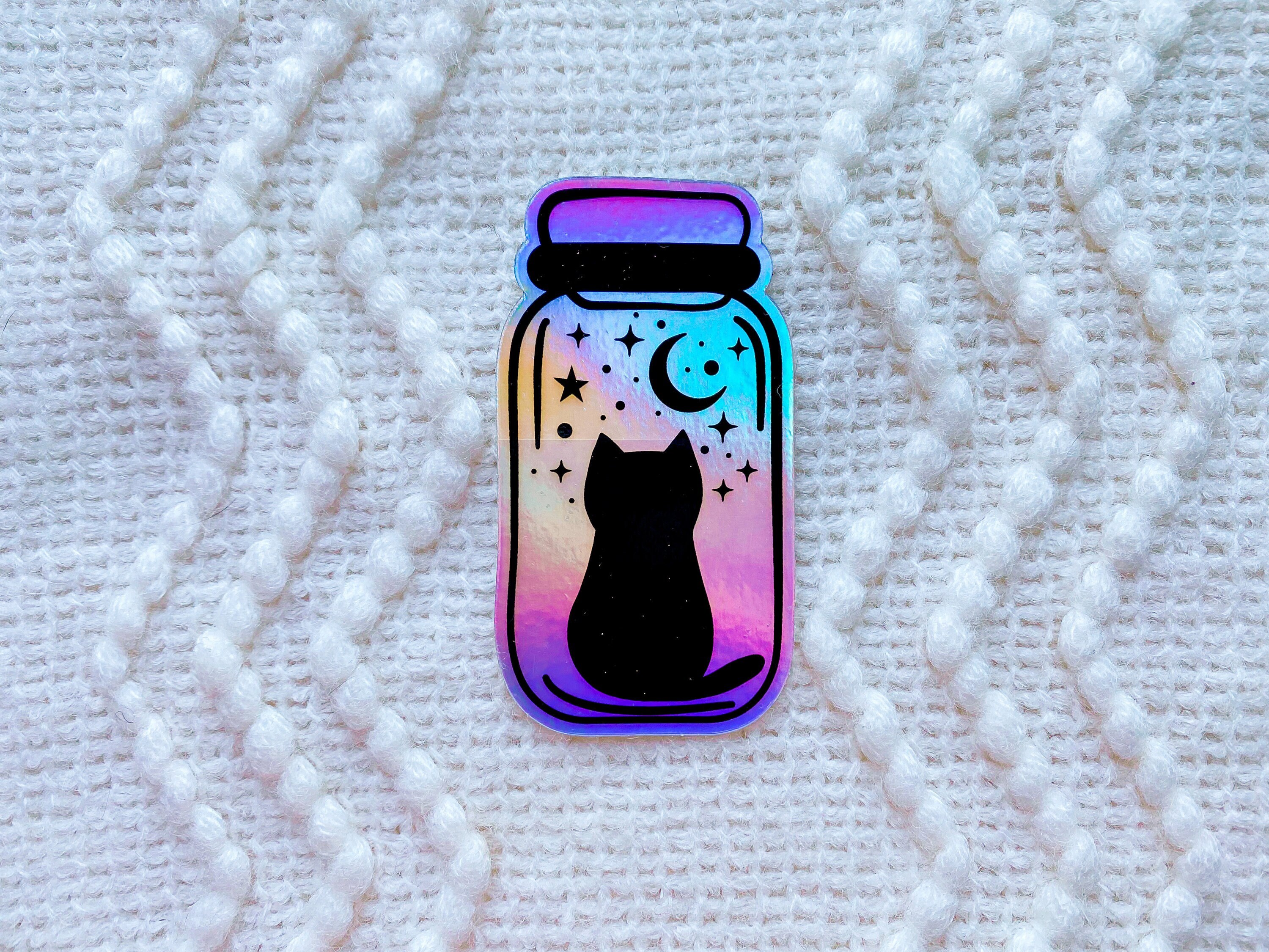 Kawaii Cat in a Jar Sticker Kitten Stickers Galaxy Cat - Etsy