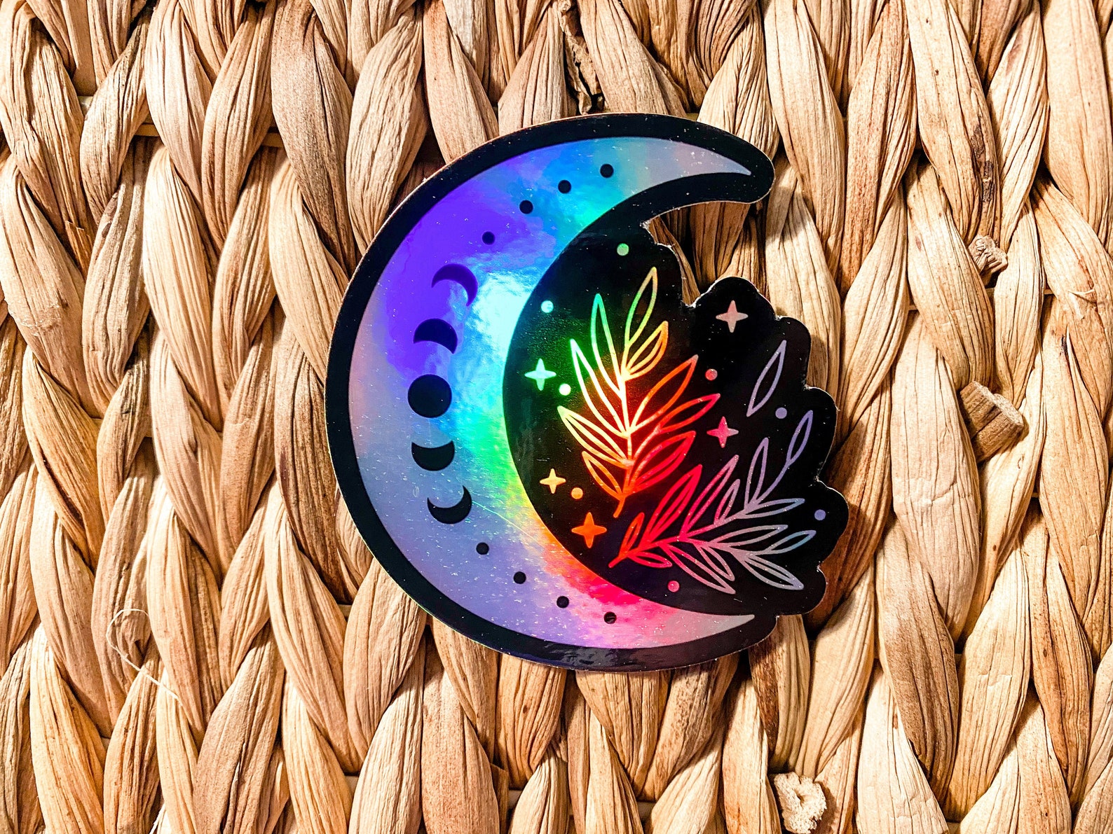 Floral Moon Sticker, Mystical Moon Sticker, Moon Child Stickers ...