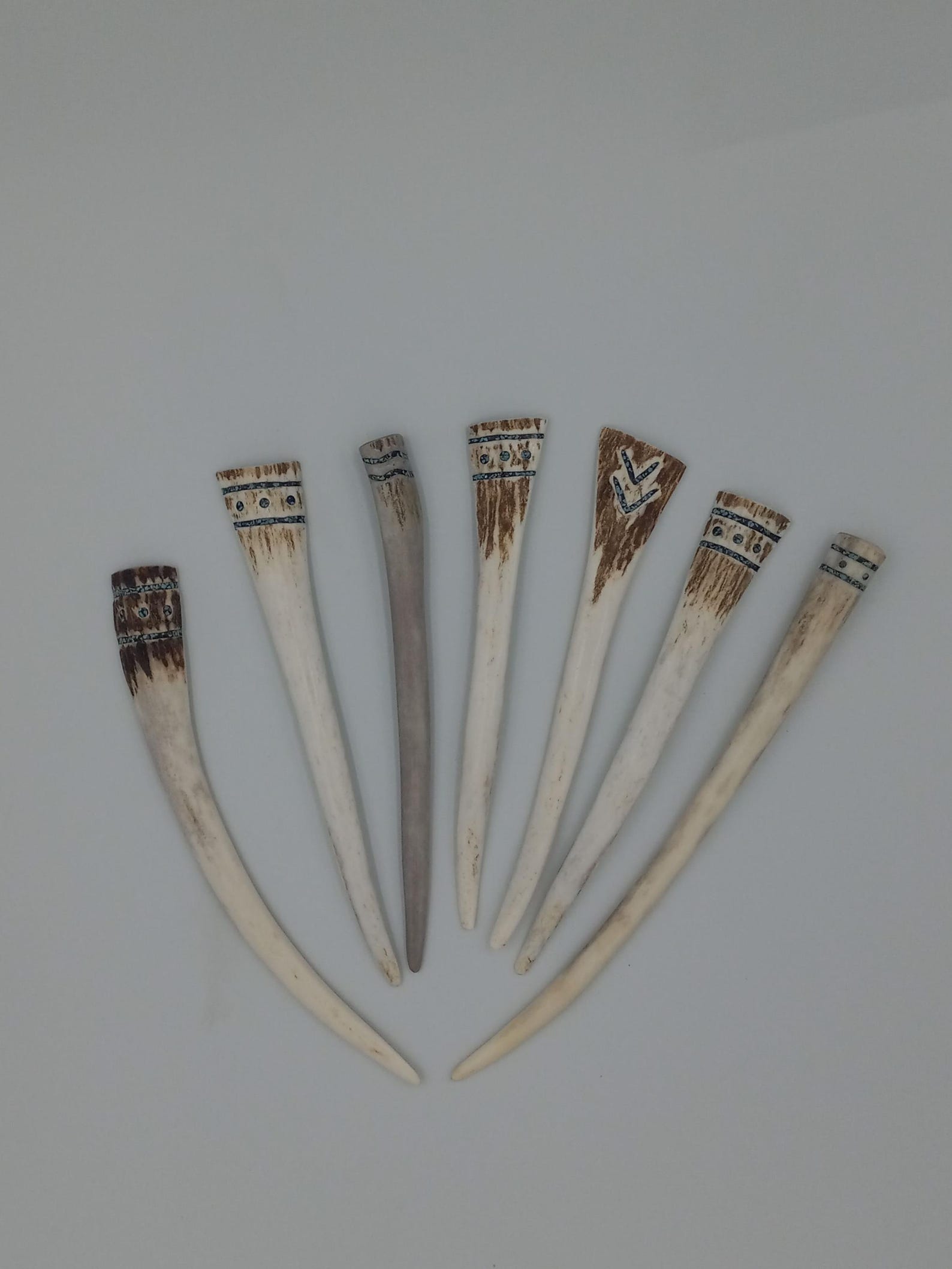 Natural Antler Hair Stick With Turquoise Inlay - Etsy