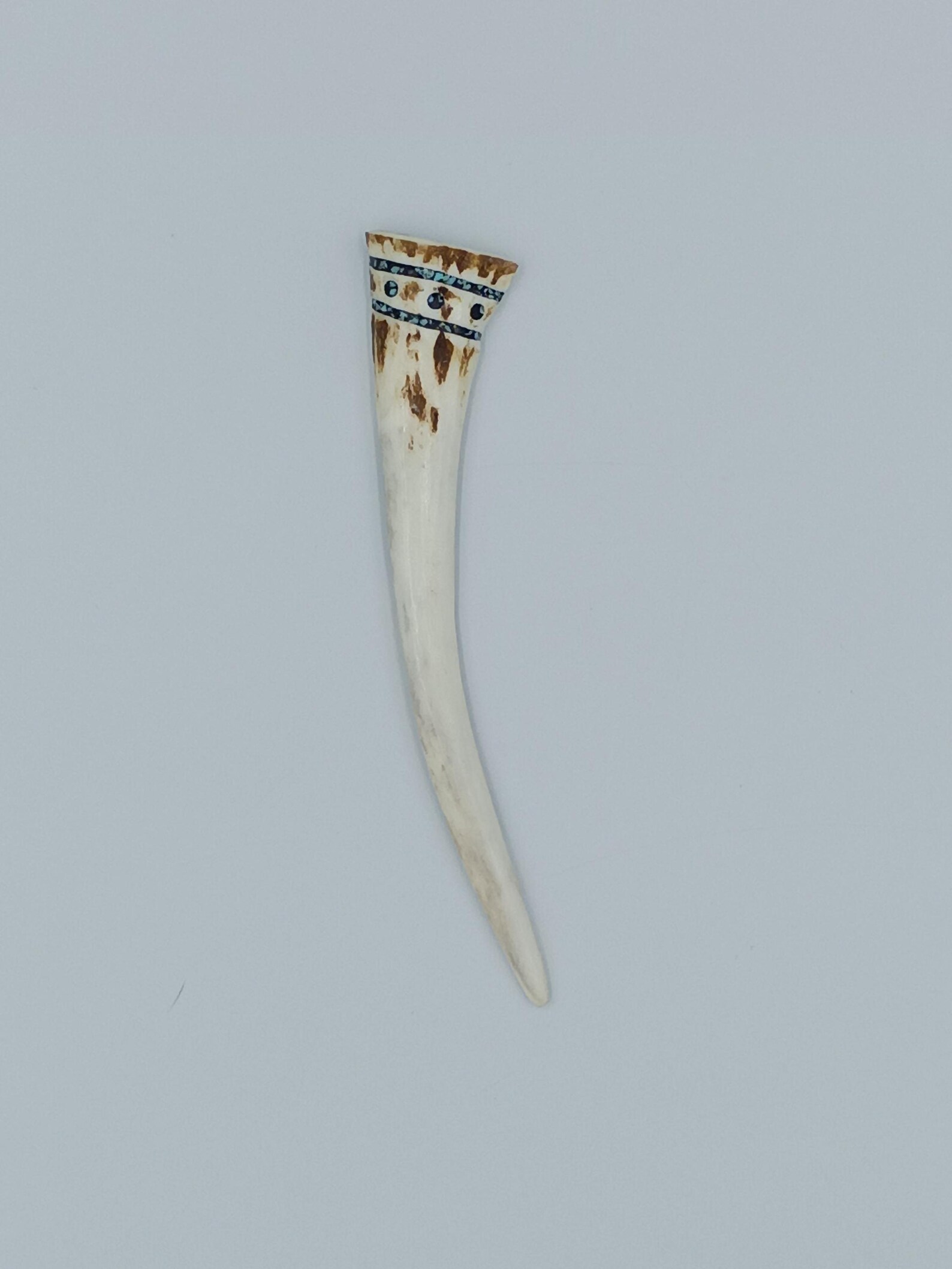 Natural Antler Hair Stick With Turquoise Inlay - Etsy