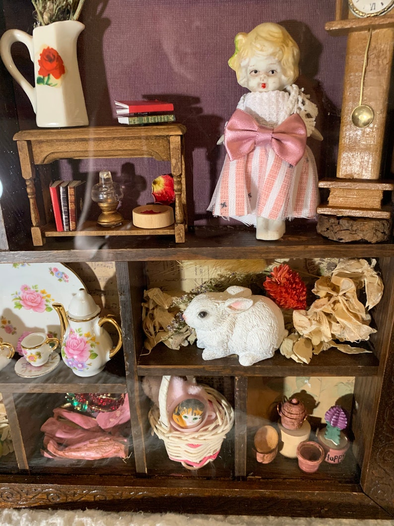 Vintage Shadow Box 11x15 With Vintage Treasures Inside - Etsy