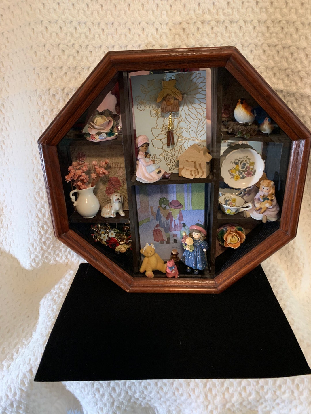13x13" Vintage Octagon Shadow Box With Mostly Vintage Treasures - Etsy