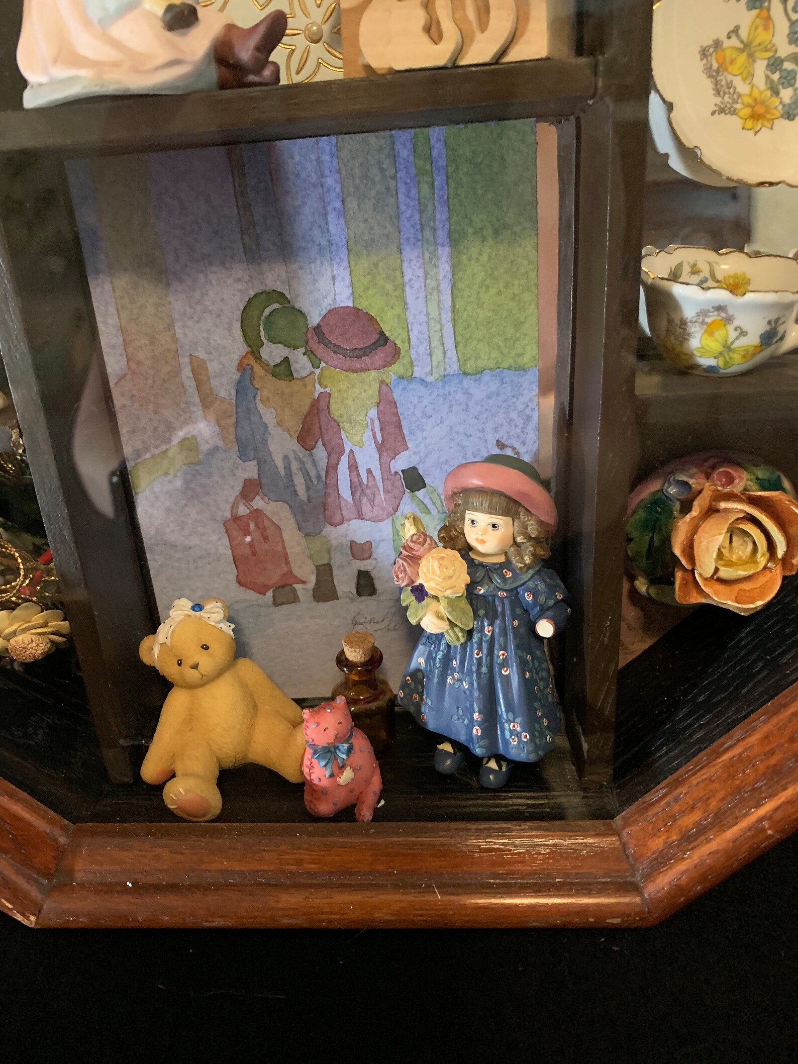13x13" Vintage Octagon Shadow Box With Mostly Vintage Treasures - Etsy