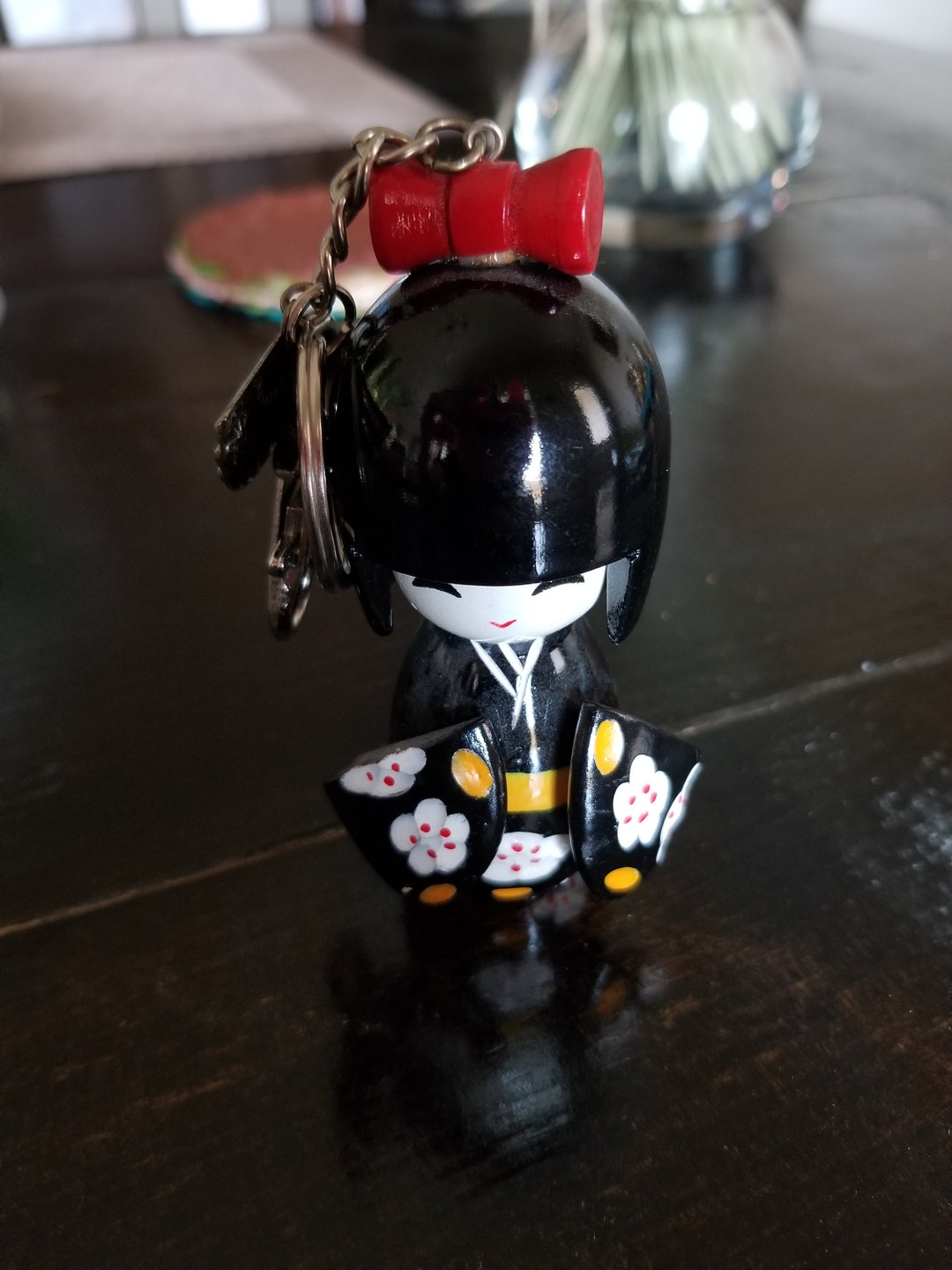 Kawaii Retro Kokeshi Doll Keychain - Etsy