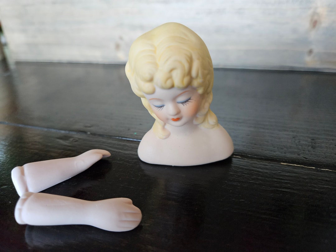 Vintage Porcelain Head and Arms Doll Parts - Etsy