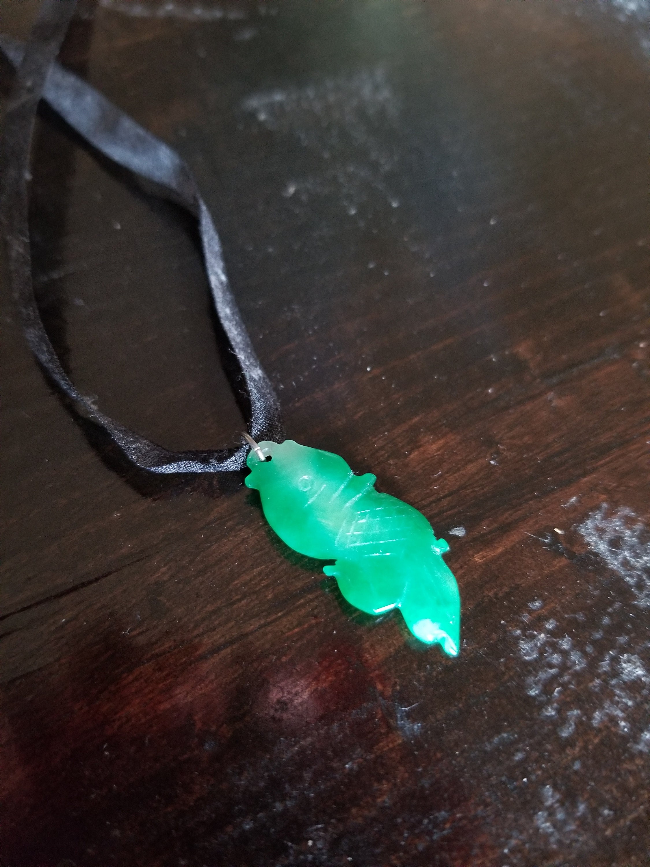 Vintage Lucky Good Luck Jade Fish Pendant Etsy