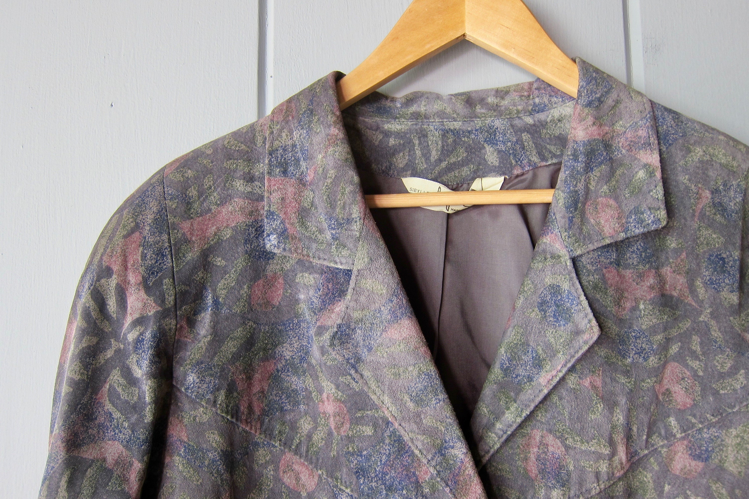 80s Vintage Sibylle Lyn Suede Leather Print Jacket: Canadian Made - Etsy