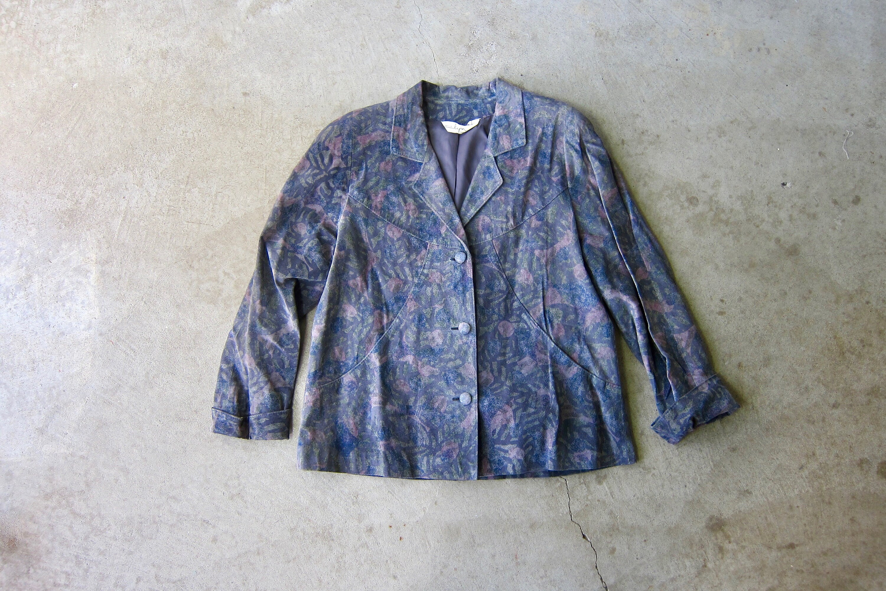 80s Vintage Sibylle Lyn Suede Leather Print Jacket: Canadian Made - Etsy