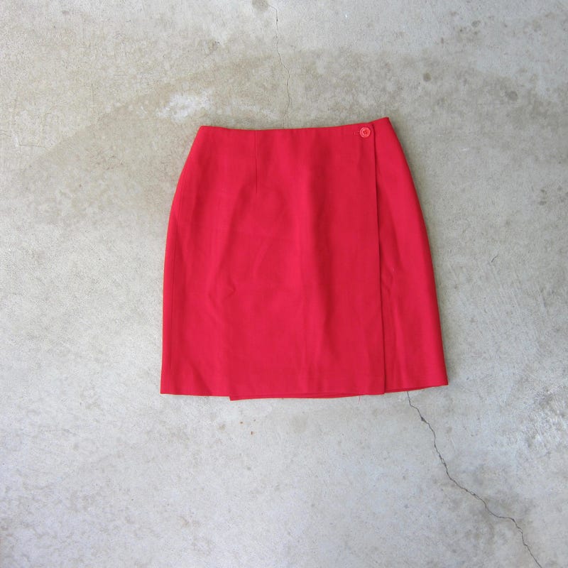 Red Wool Skirt - Etsy
