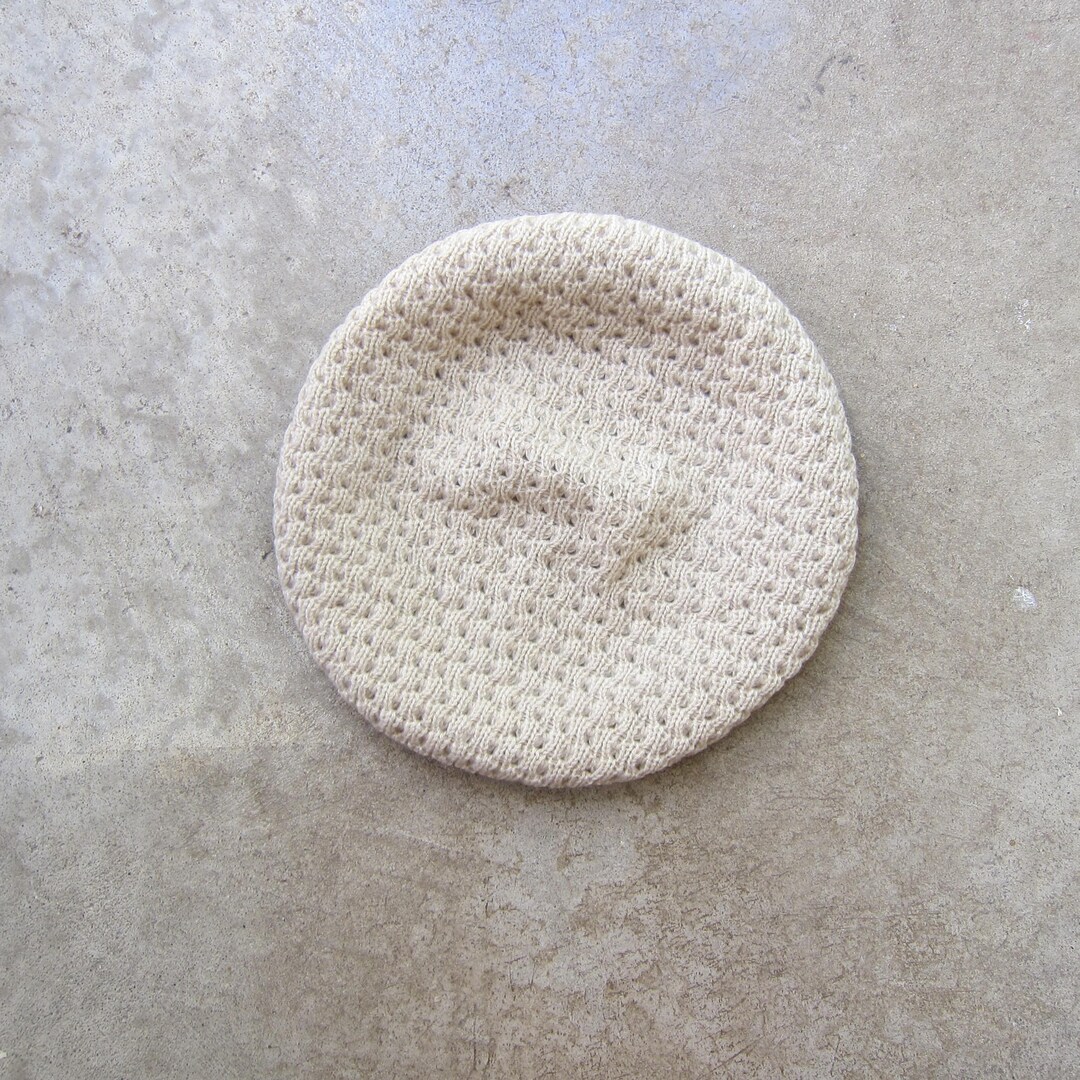 Vintage Pashmina Cashmere Beret Hand Knit Fall Circle Beret Pashma Made ...