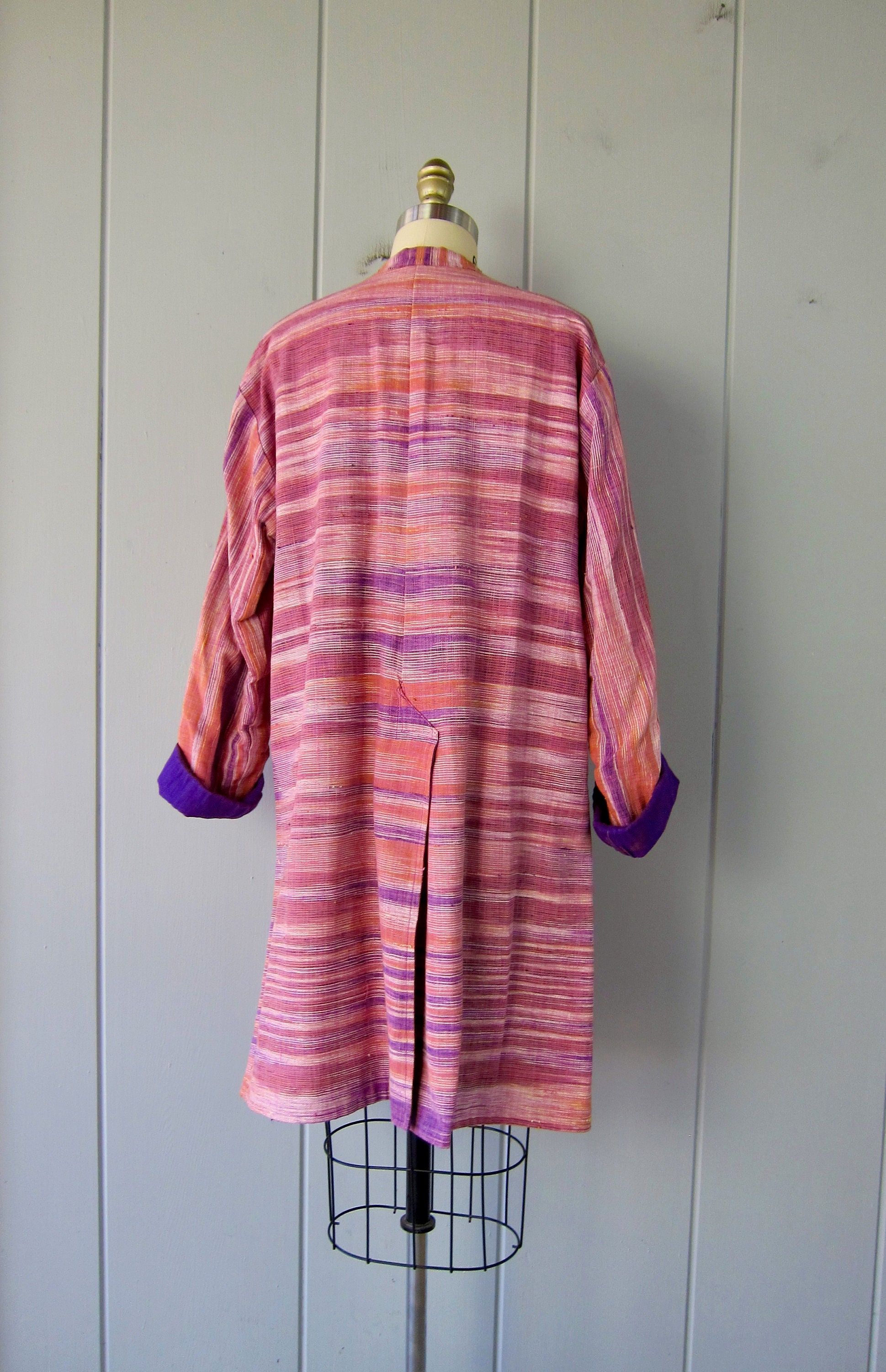 Woven Cotton Kimono Jacket Colorful Nehru Jacket Vintage - Etsy