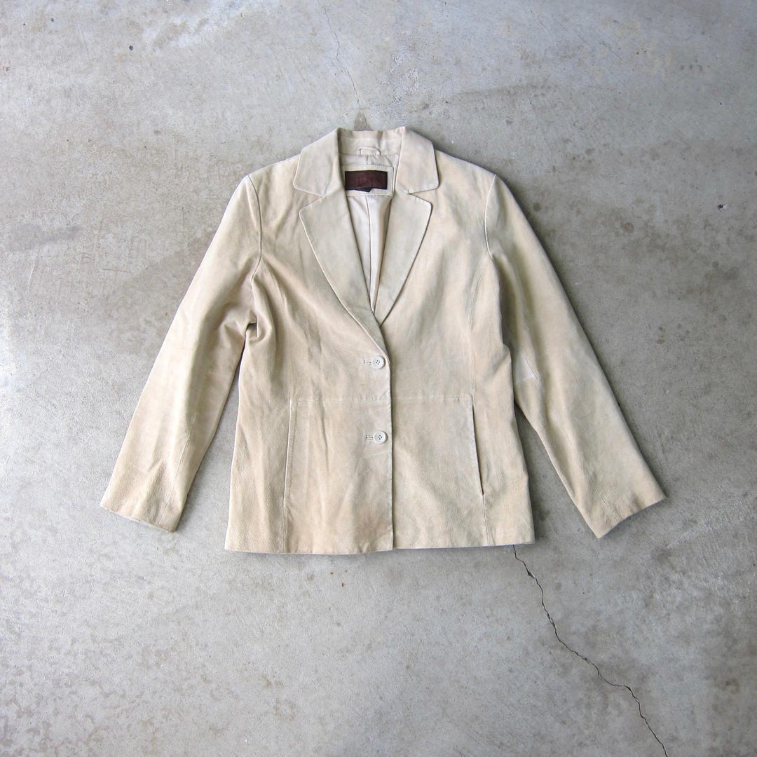 Y2k 2000s Buff Leather Jacket Soft Suede Boho Blazer - Etsy