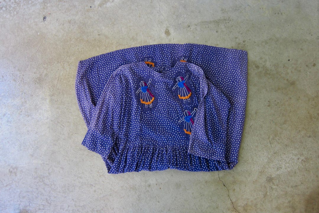 Vintage Indian Dress 90s Frock Embroidered Boho Ethnic Hippie Block ...