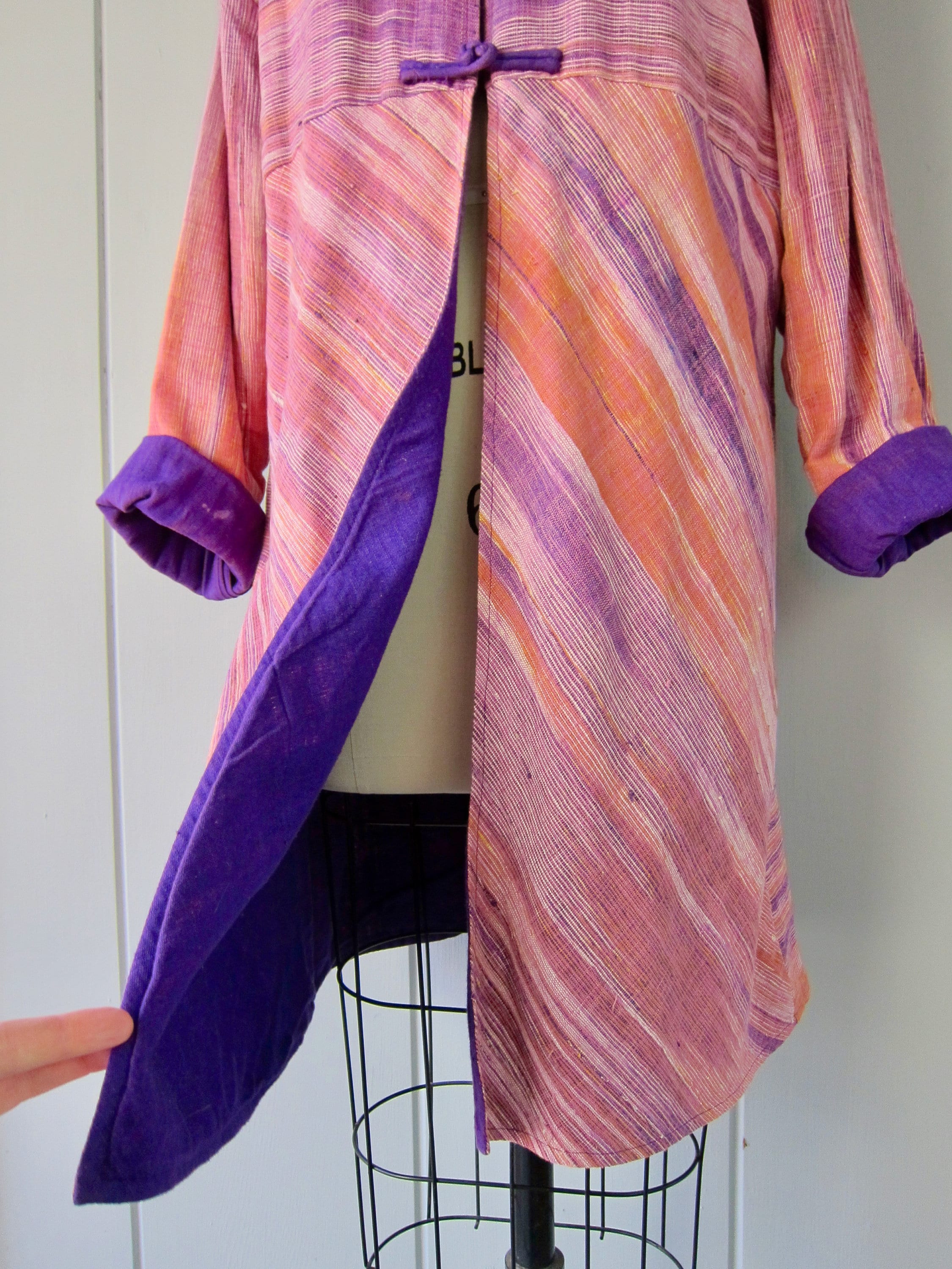 Woven Cotton Kimono Jacket Colorful Nehru Jacket Vintage | Etsy