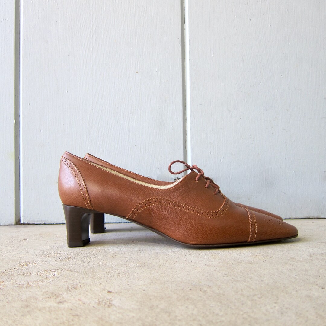 Brooks Brothers Leather Shoes Vintage Modern Wing Tip Librarian Shoes ...