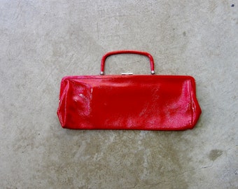 Red Feather Clutch Purse With Jeweled Clasp - Etsy