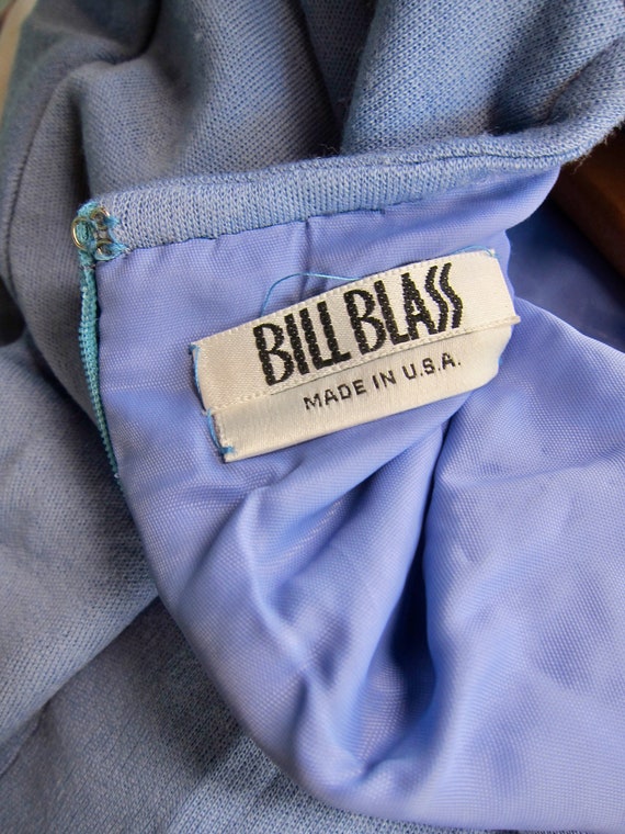 1980's Bill Blass Purple Slash Pleat Wool Dress Laven… - Gem