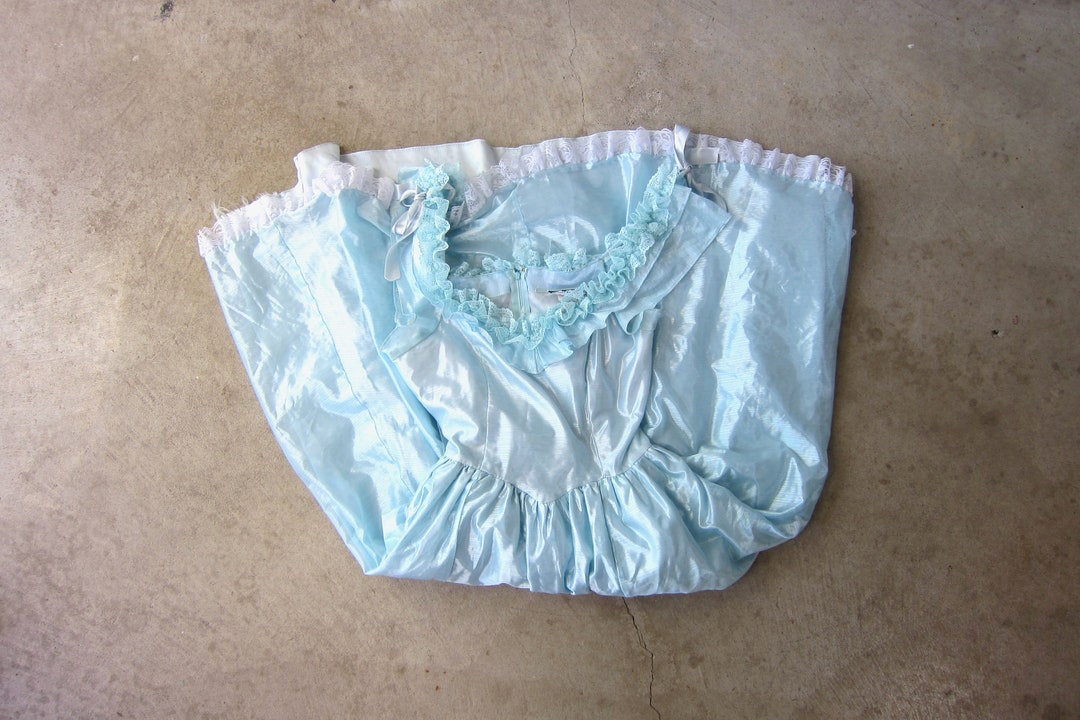 80s Light Blue Party Prom Dress Vintage Night Moves NY Princess Poof ...